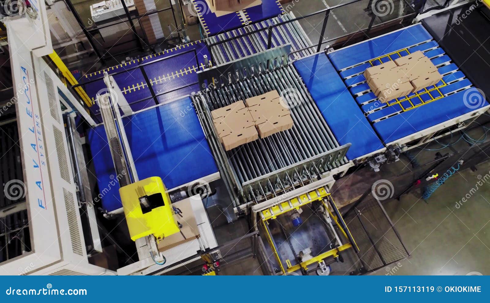 Cardboard Box on Production Line at Plant View from Above Stock Video ...