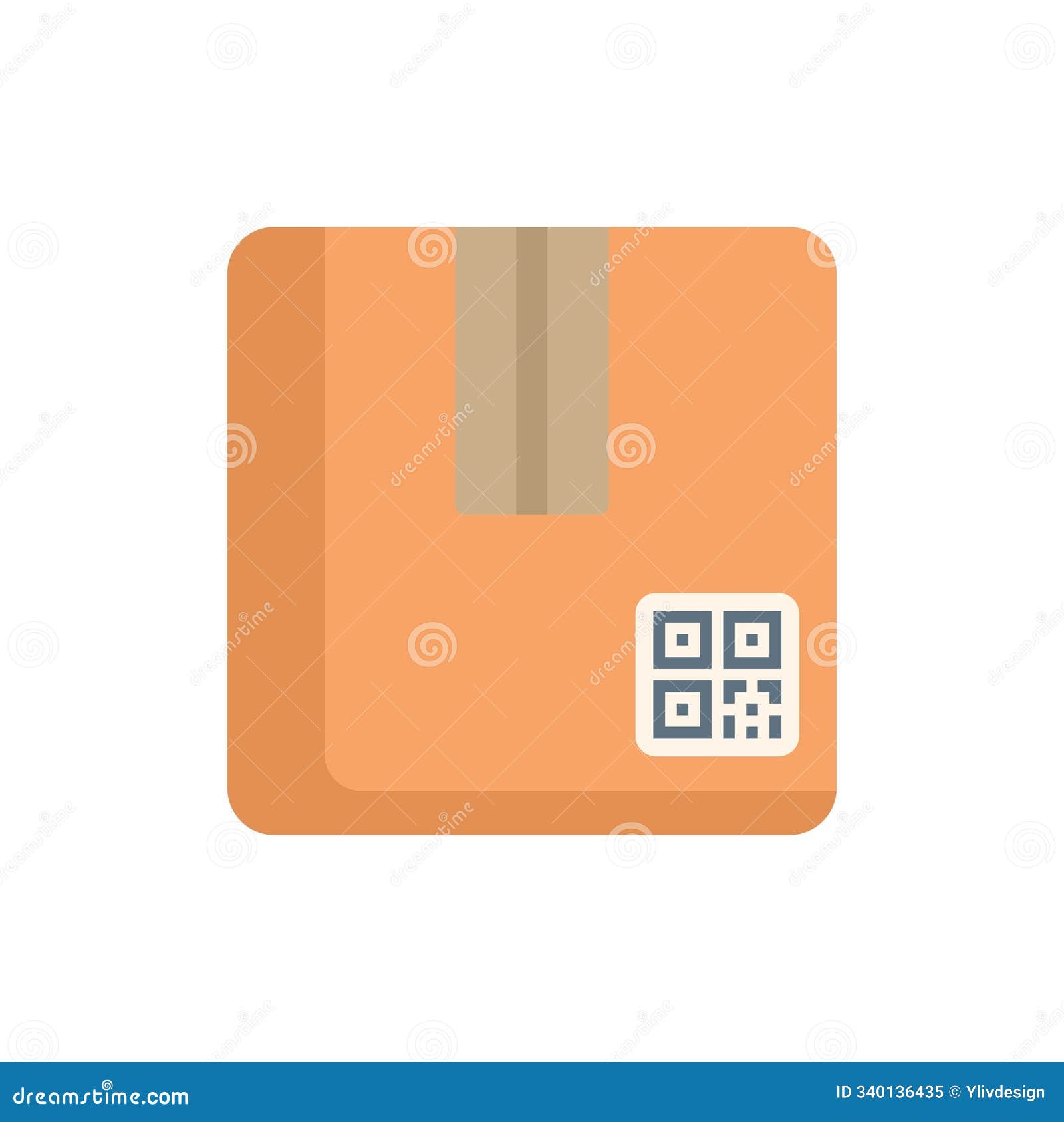 Cardboard Box with Qr Code for Tracking Showing Digital Package ...