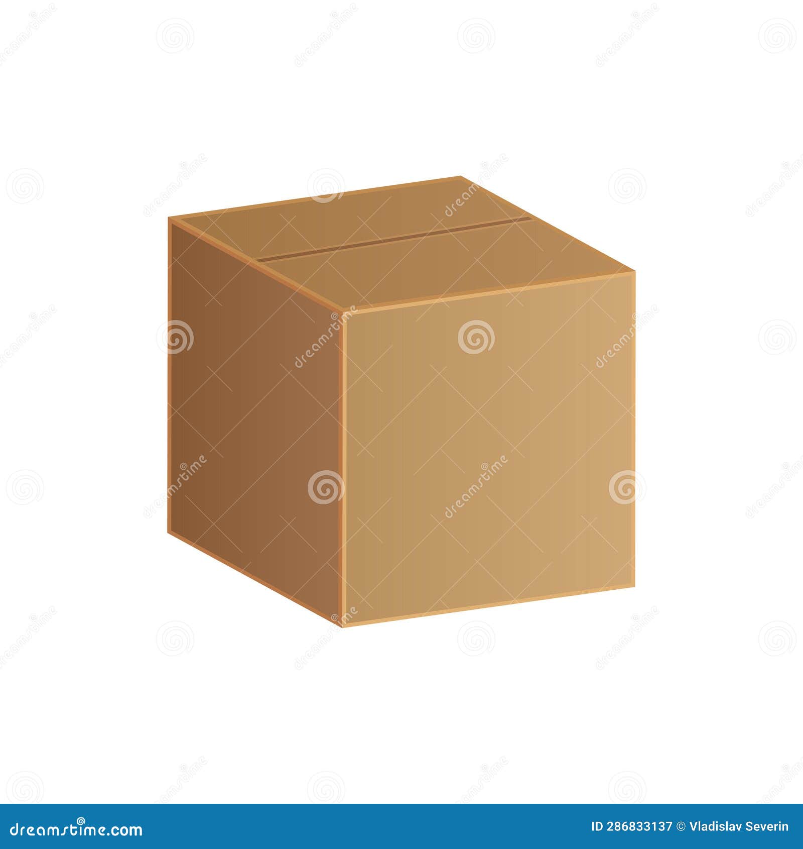 Cardboard Box Realistic Vector Illustration Stock Illustration ...