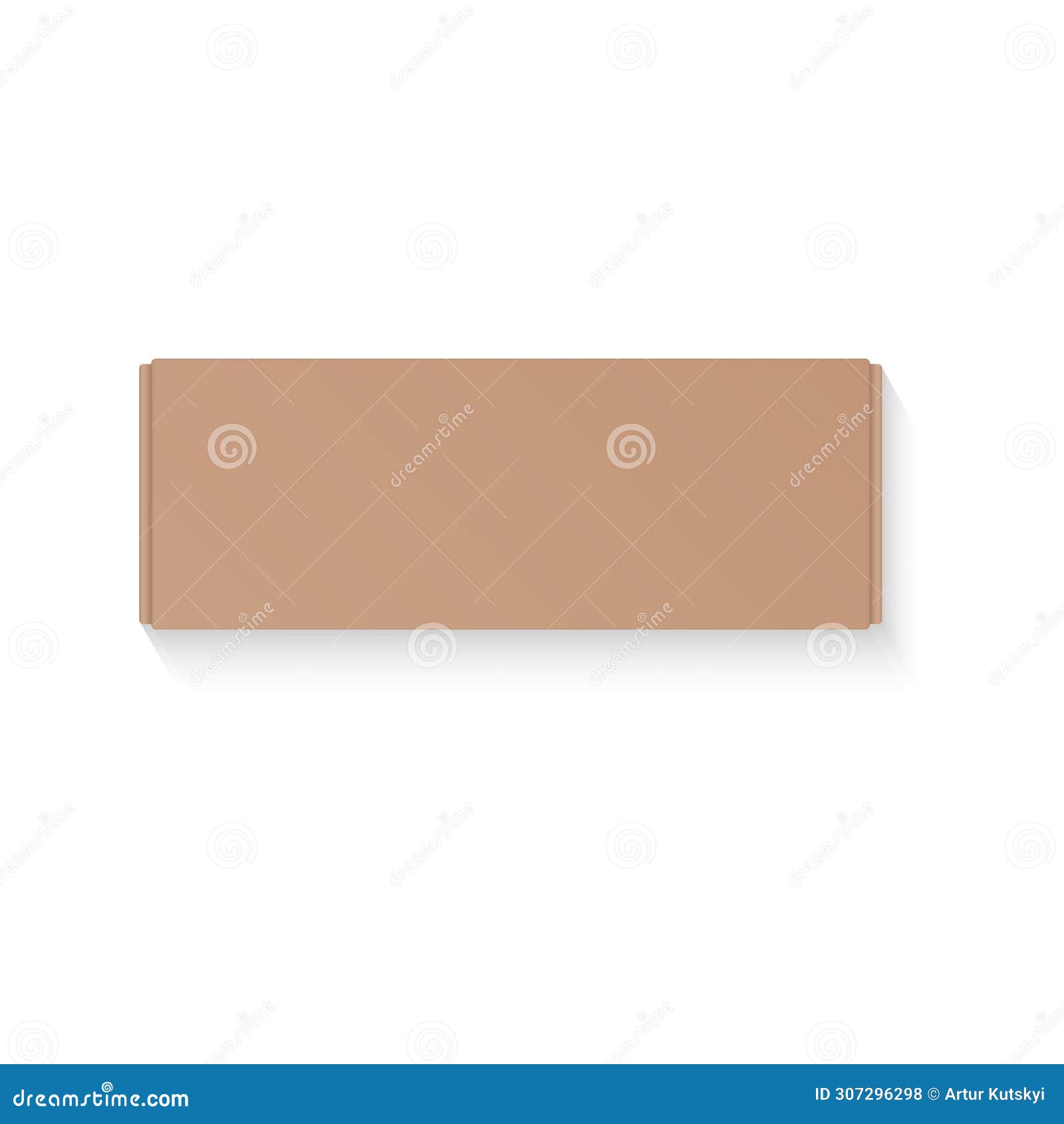 Cardboard Box of Rectangular Shape, Top View of Closed Parcel Stock ...