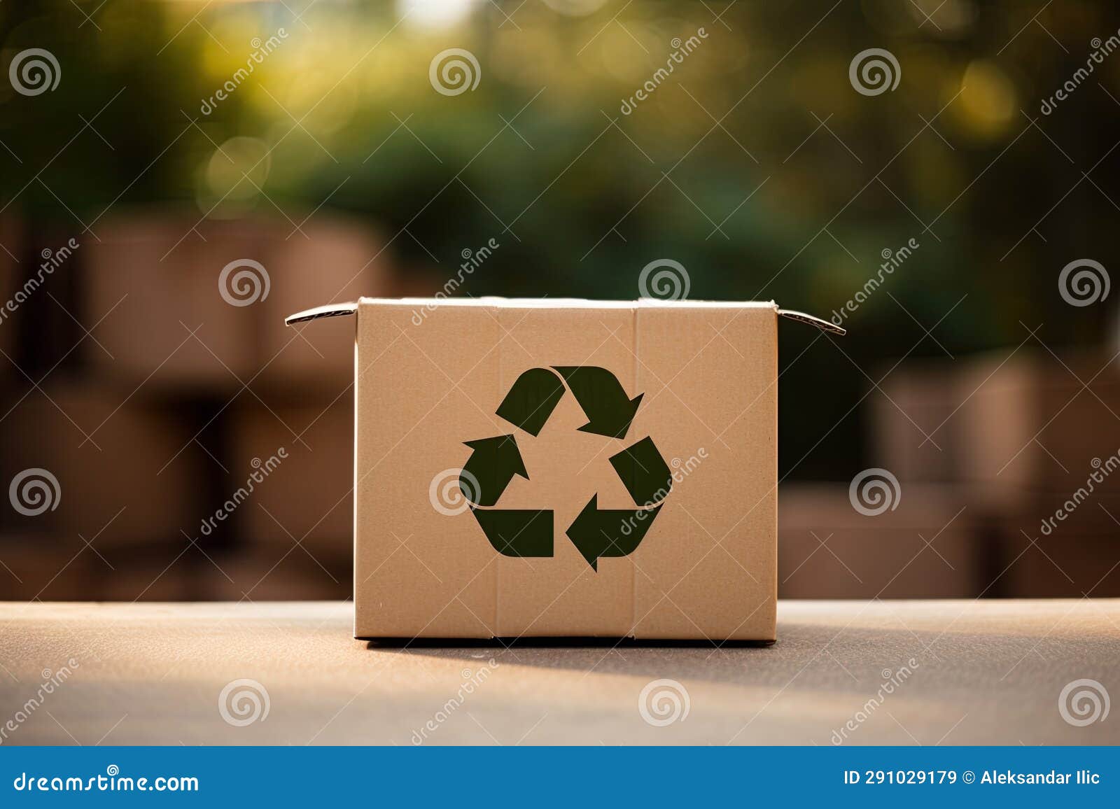 Cardboard Box with Recycle Logo. Ai Generative Stock Illustration ...