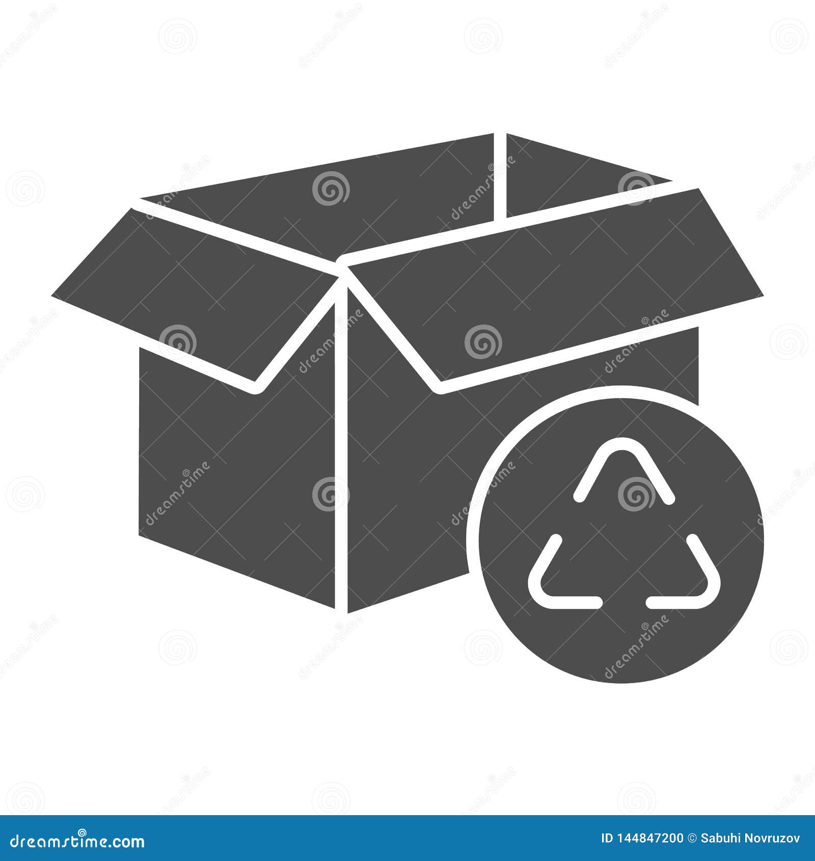 Cardboard Box Recycle Solid Icon. Package Recycling Vector Illustration ...