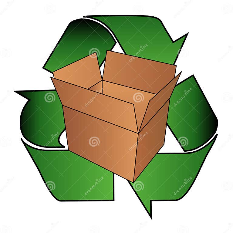 Cardboard Box Recycle Symbol Stock Vector - Illustration of ...