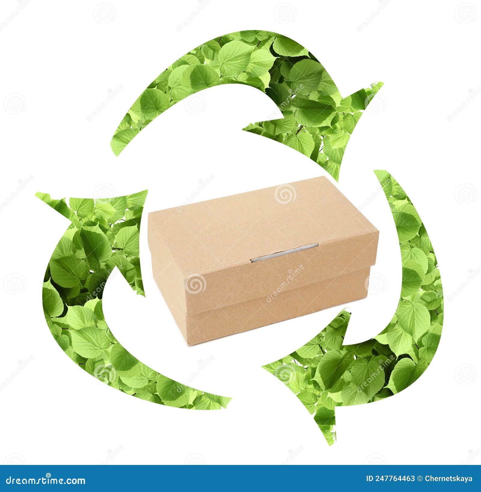 Cardboard Box and Recycling Symbol on White Background Stock Image ...