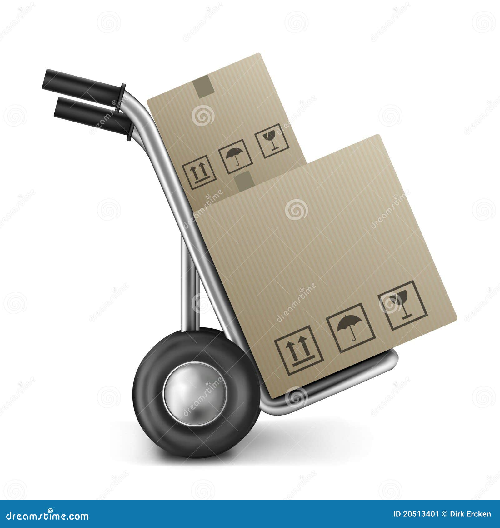 Cardboard Box on Sack Truck Stock Illustration - Illustration of ...