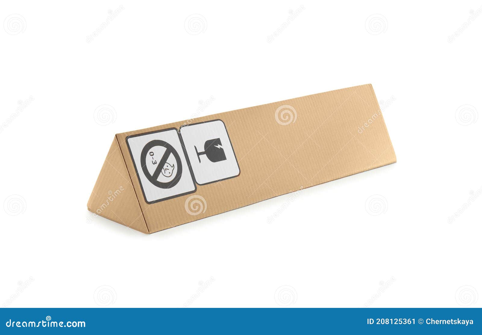 Cardboard Box with Shipping Label Isolated on White Stock Image - Image ...