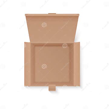 Cardboard Box of Square Shape with Open Lid, Empty Parcel Package ...