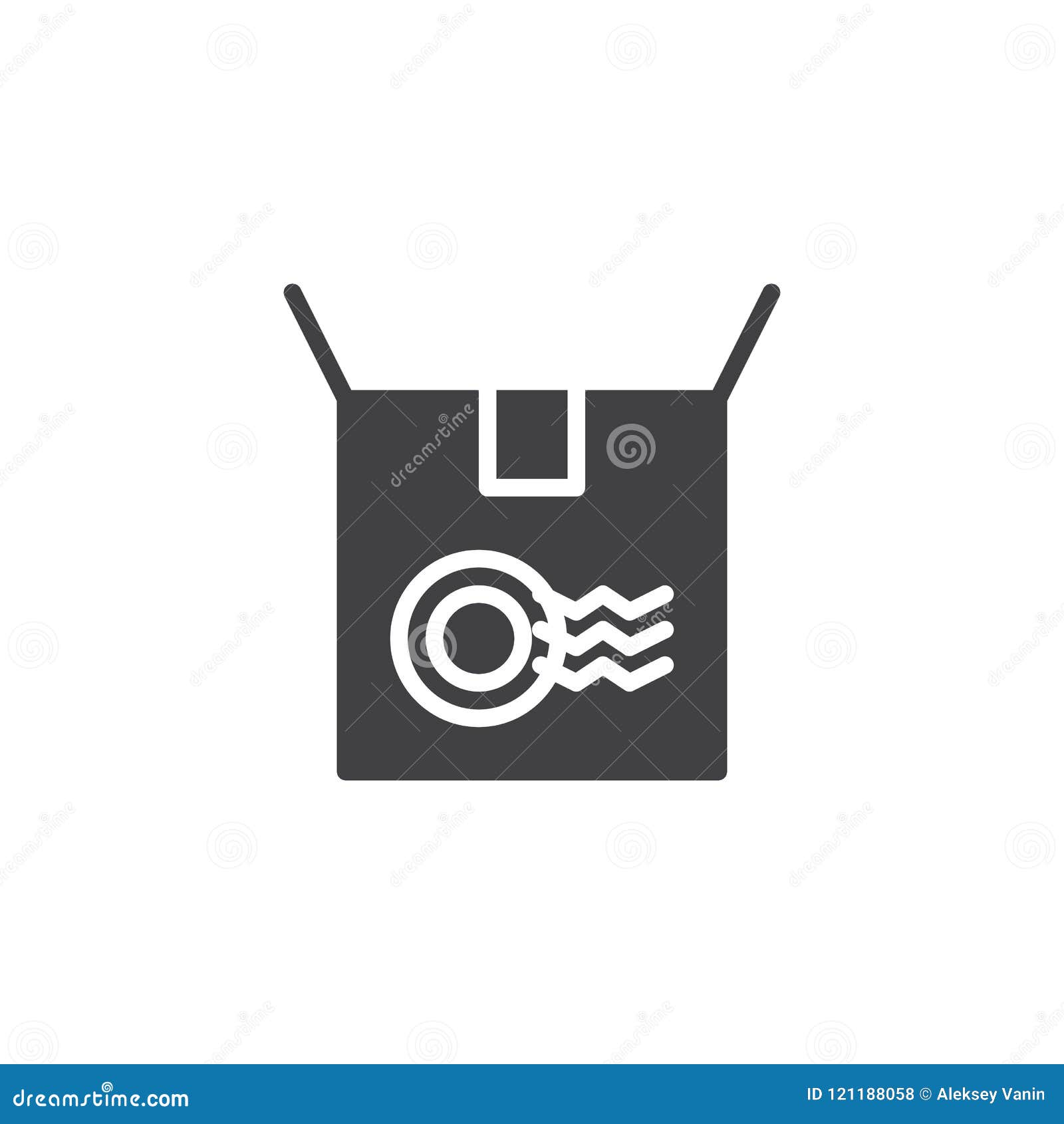 Cardboard Box with a Stamp Vector Icon Stock Vector - Illustration of ...