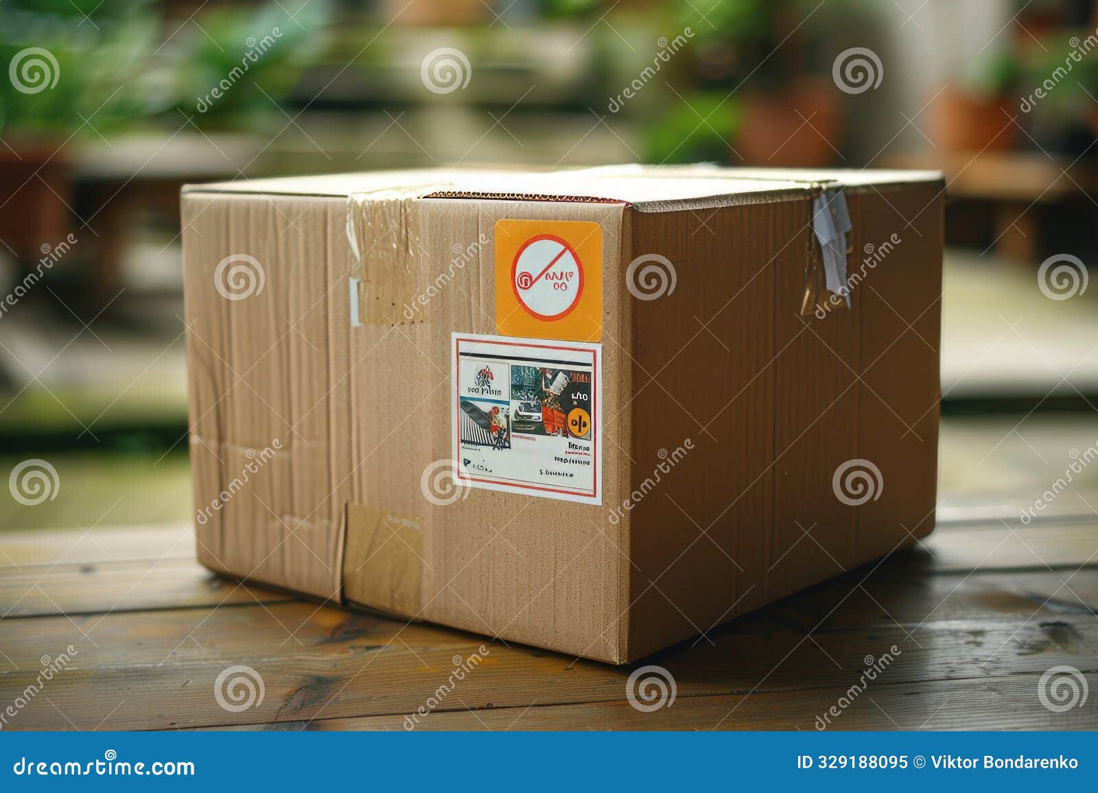 Cardboard Box with Stickers Stock Image - Image of paper, shipment ...