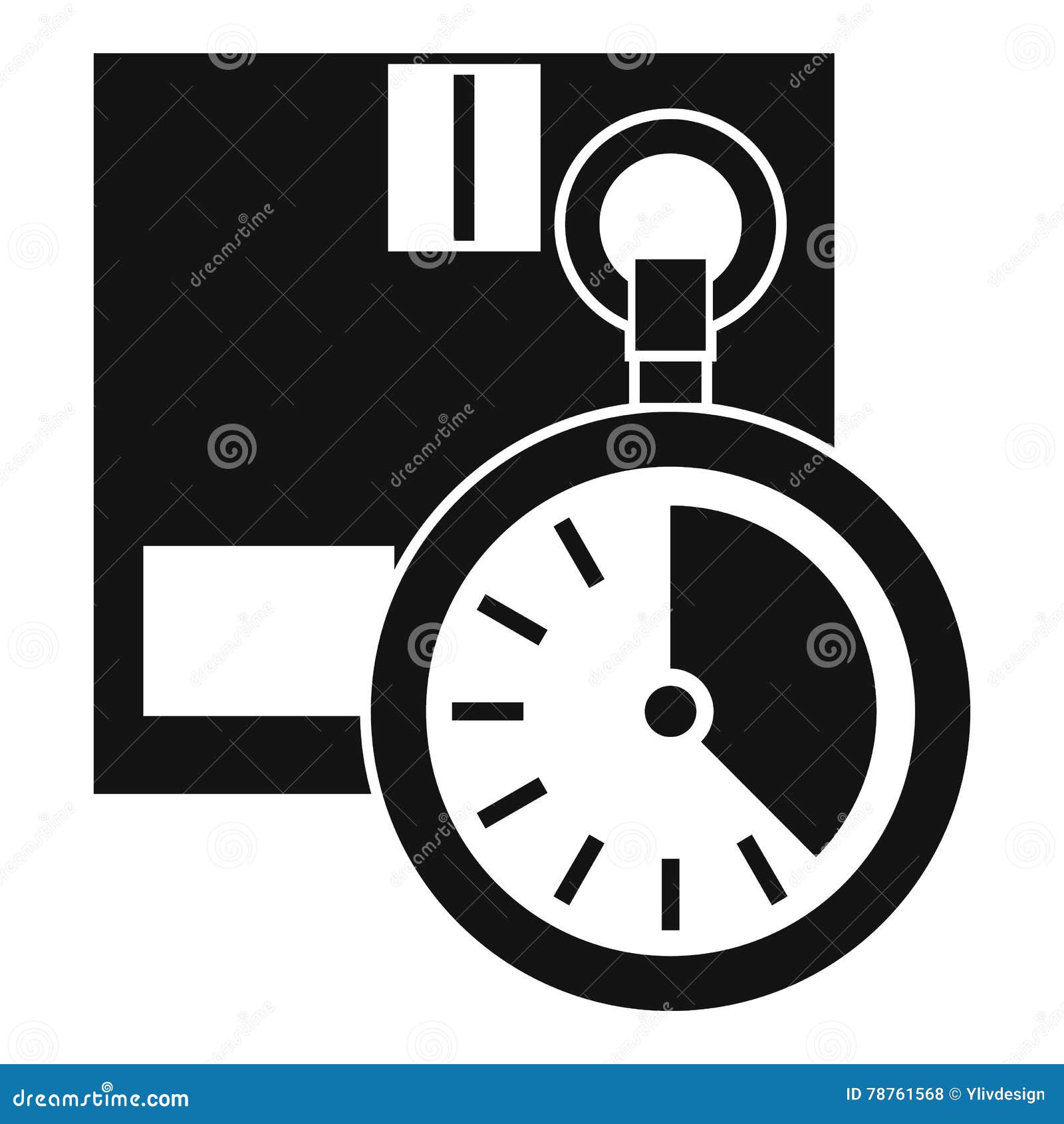 Cardboard Box with Stopwatch Icon, Simple Style Stock Vector ...