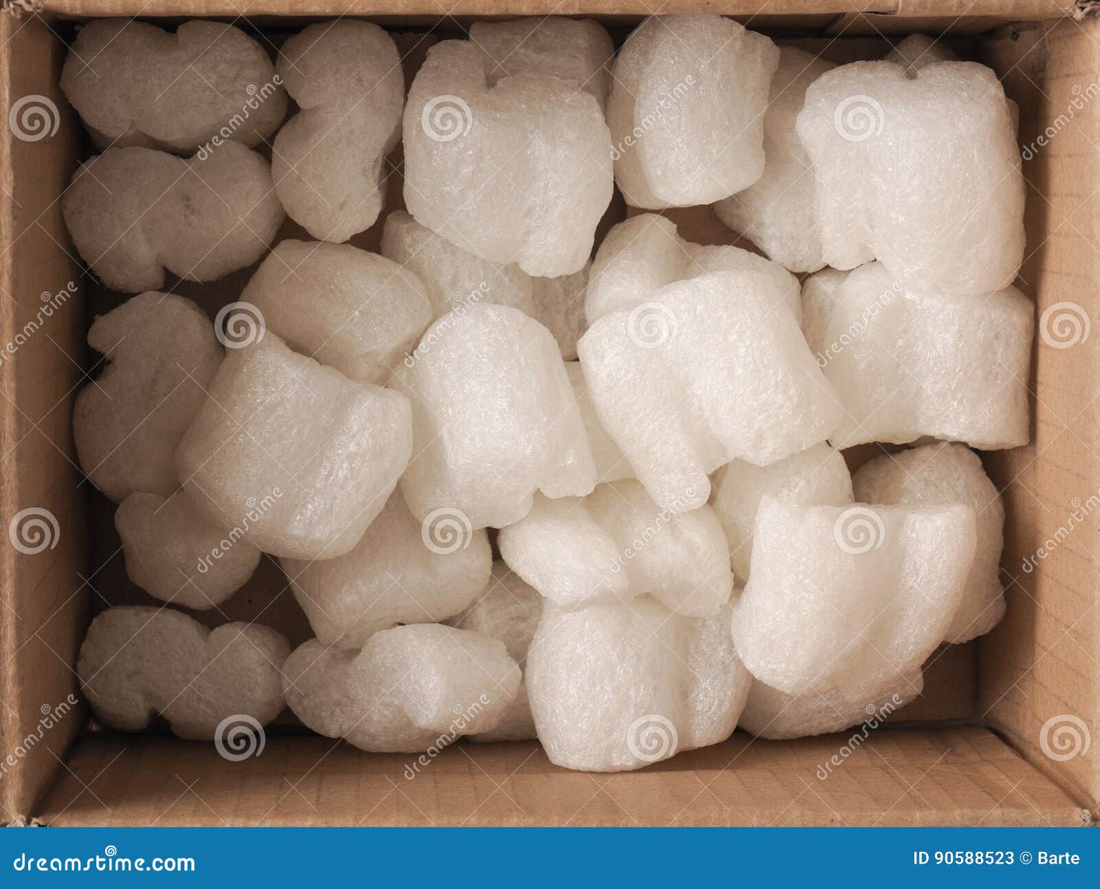 Cardboard Box with Styrofoam Fill Stock Image - Image of texture, open ...
