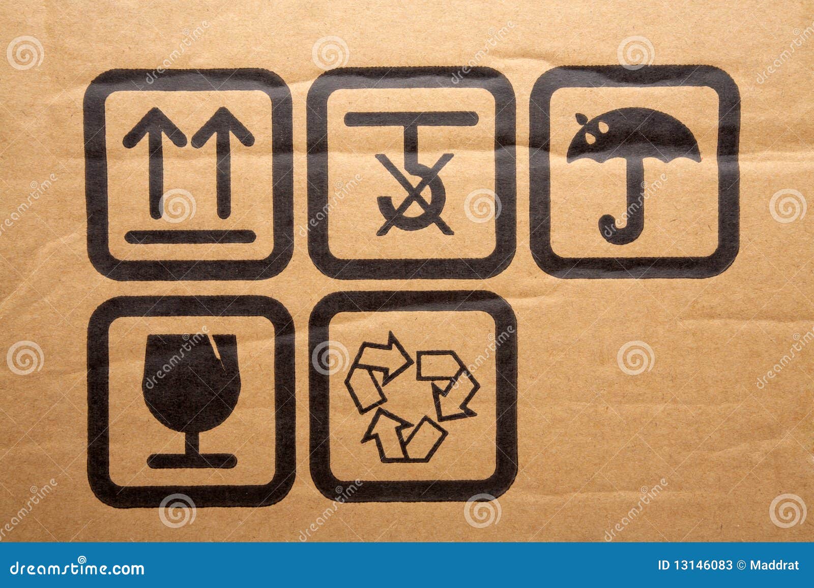 Cardboard box symbols stock image. Image of board, carton - 13146083