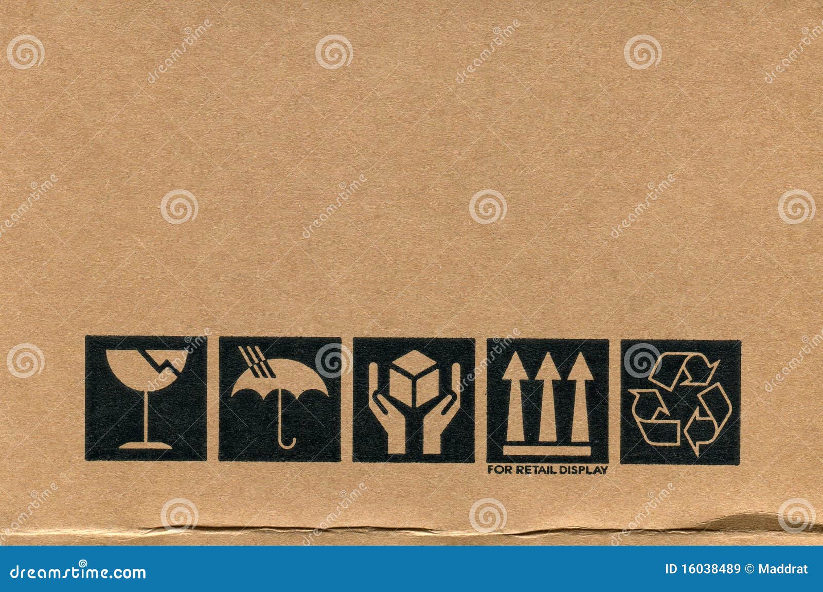 Cardboard box symbols stock image. Image of package, label - 16038489