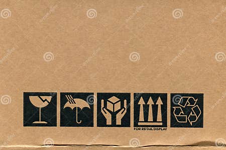 Cardboard box symbols stock image. Image of package, label - 16038489