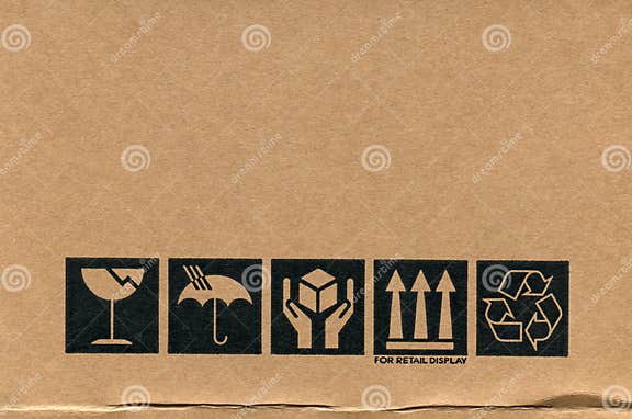 Cardboard box symbols stock image. Image of package, label - 16038489