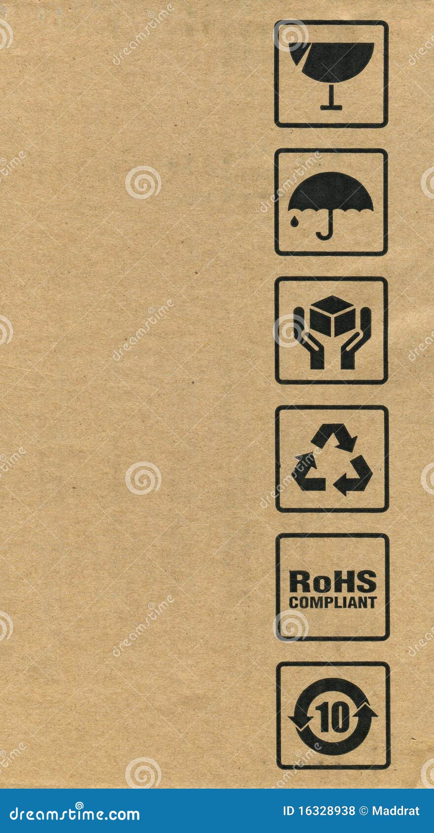 Cardboard box symbols stock photo. Image of packaging - 16328938