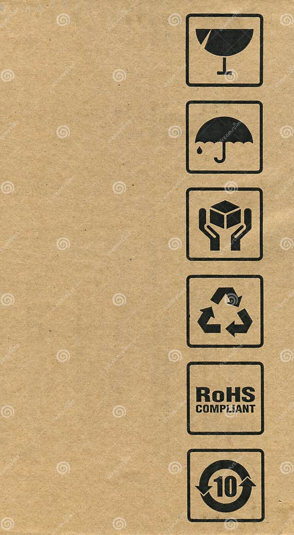 Cardboard box symbols stock photo. Image of packaging - 16328938