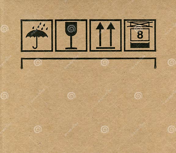 Cardboard box symbols stock photo. Image of pack, dirty - 16540416