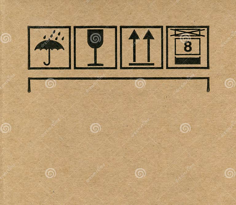 Cardboard box symbols stock photo. Image of pack, dirty - 16540416