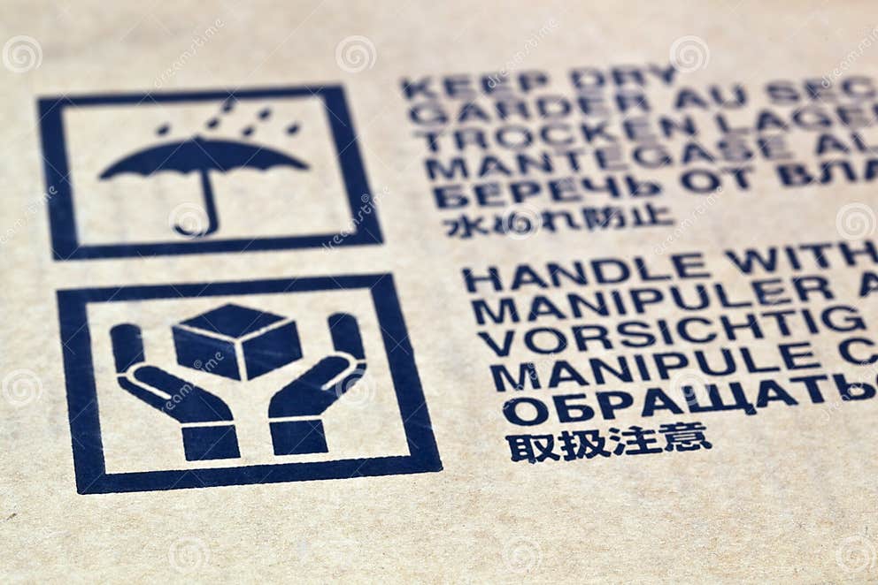 Cardboard box symbols stock photo. Image of logistics - 20461136