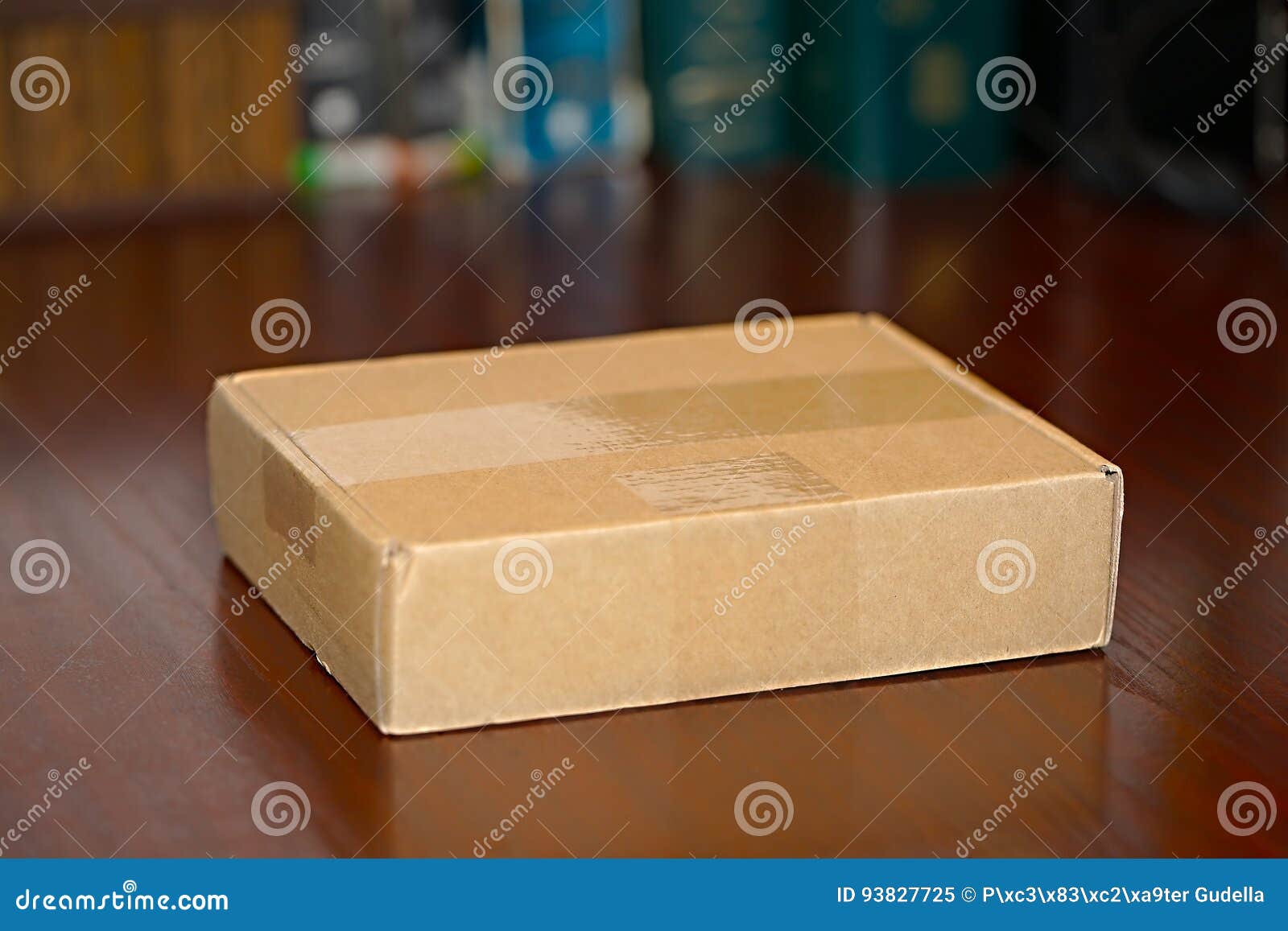 Cardboard Box on a Table stock image. Image of cargo - 93827725