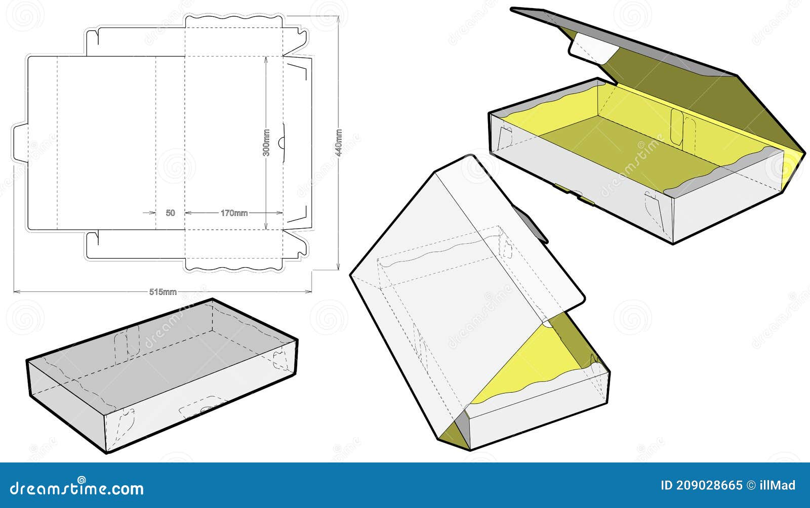 Die cut box pattern stock vector. Illustration of graphical - 209028665