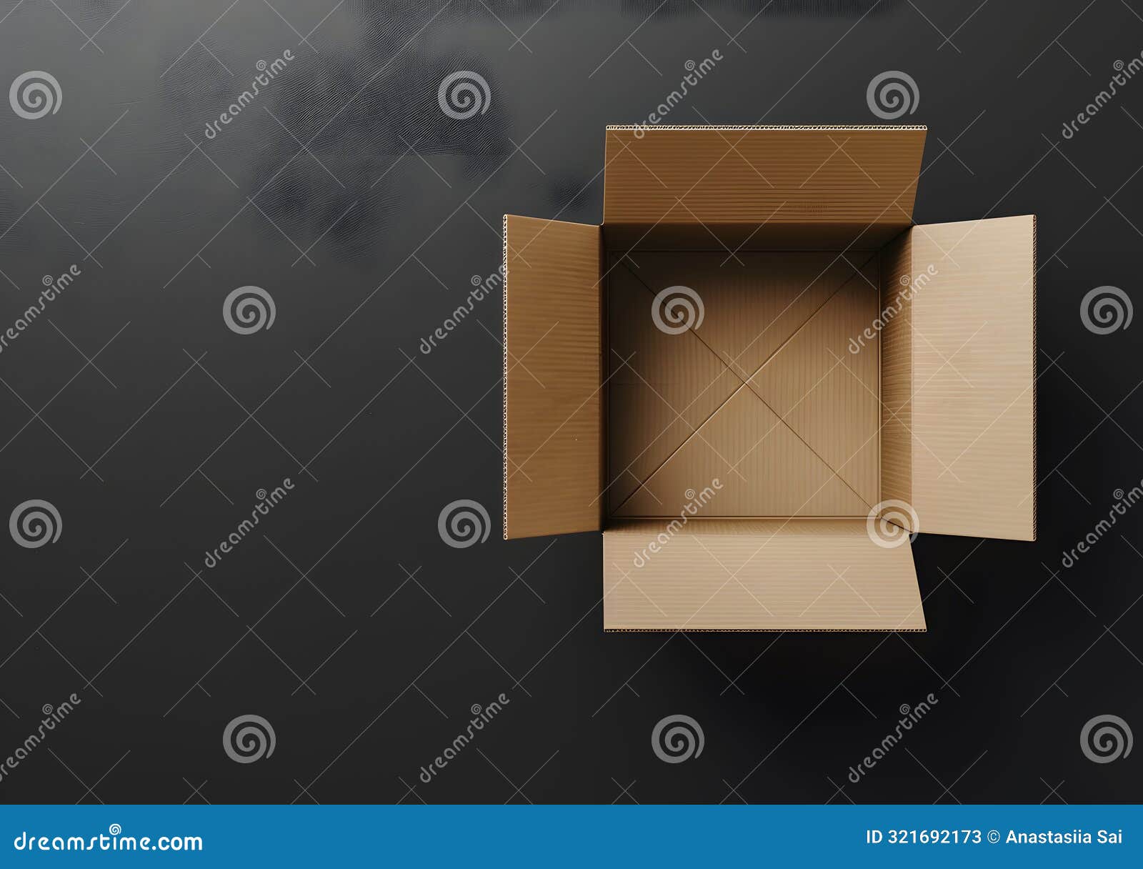 Cardboard Box Top View stock image. Image of delivery - 321692173