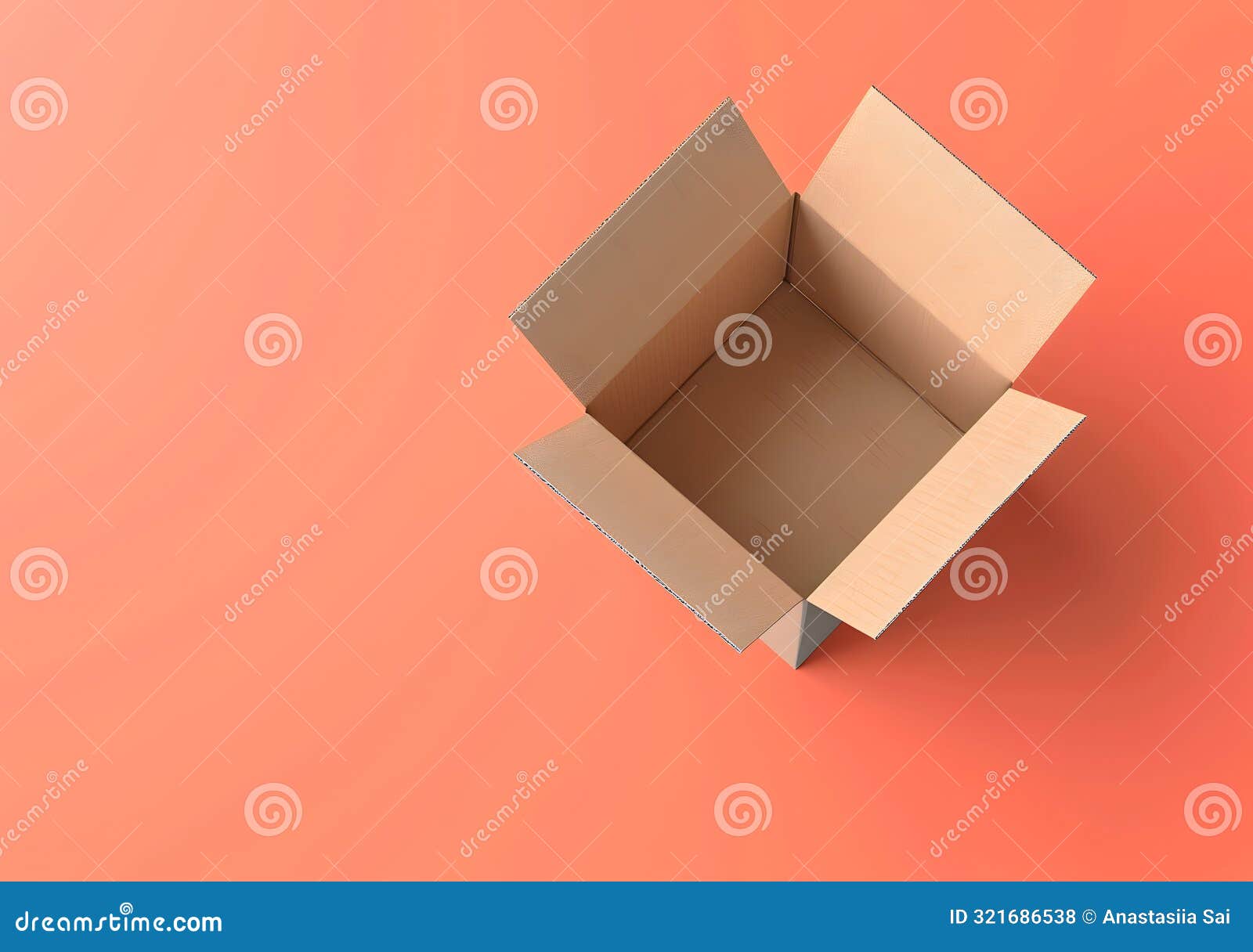 Cardboard Box Top View stock photo. Image of brown, carton - 321686538