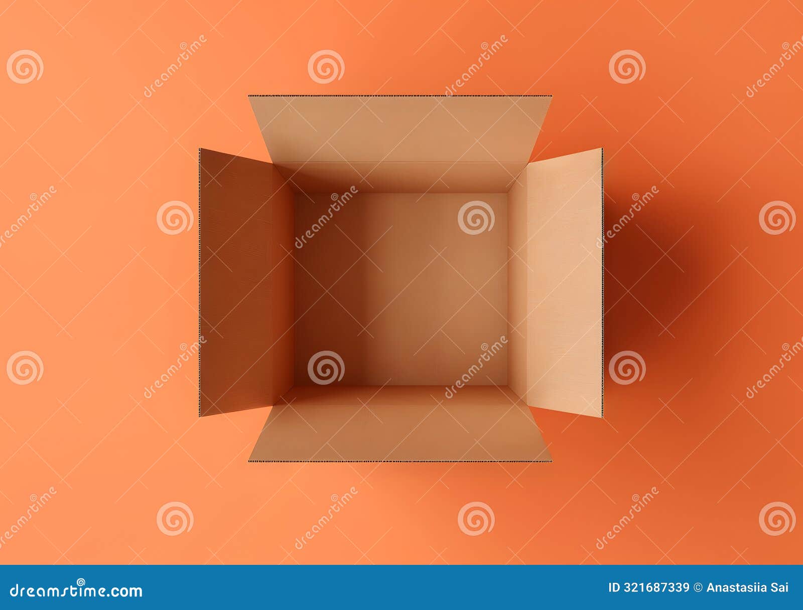 Cardboard Box Top View stock image. Image of parcel - 321687339