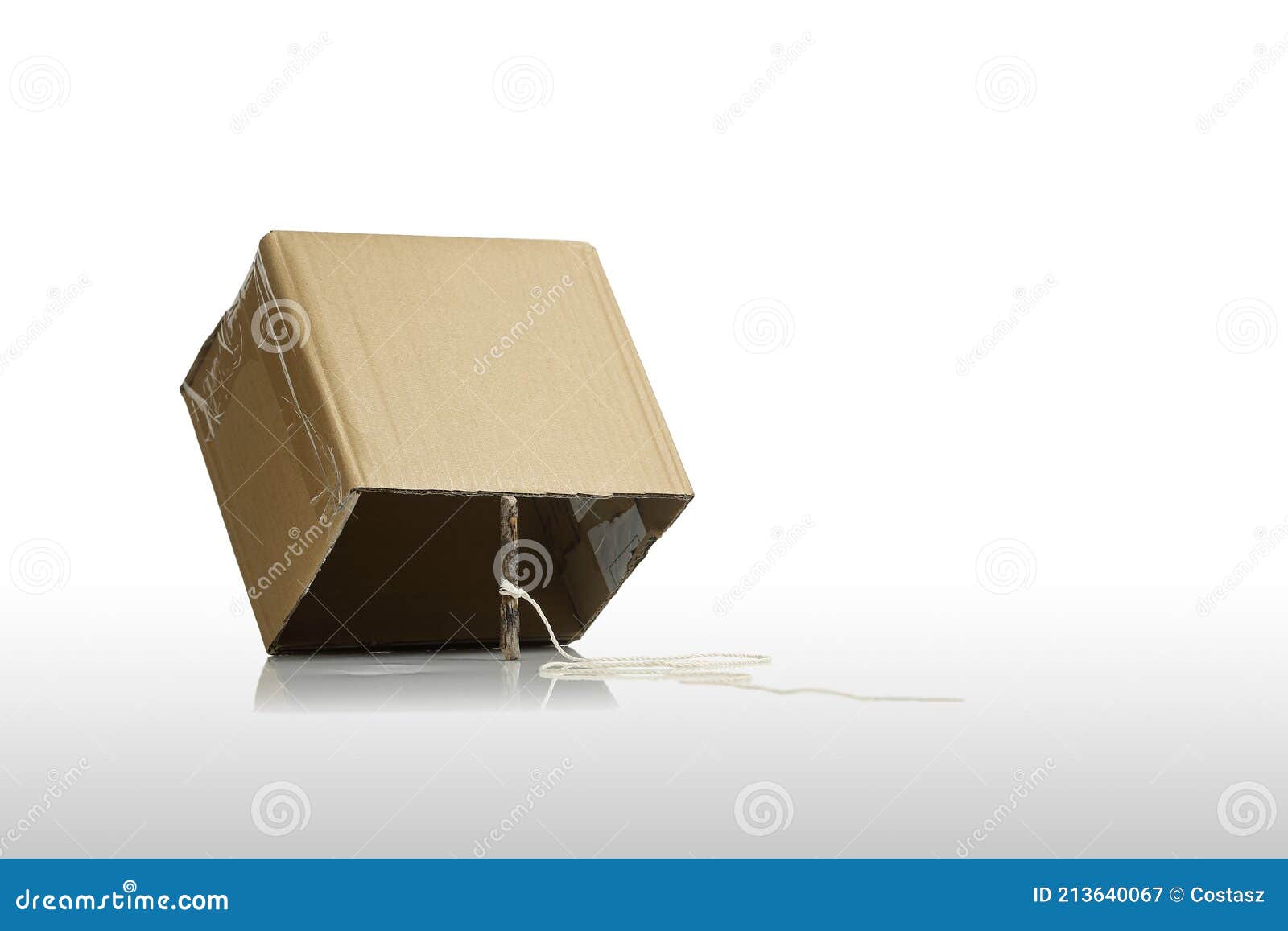 Cardboard box trap stock image. Image of device, catch - 213640067