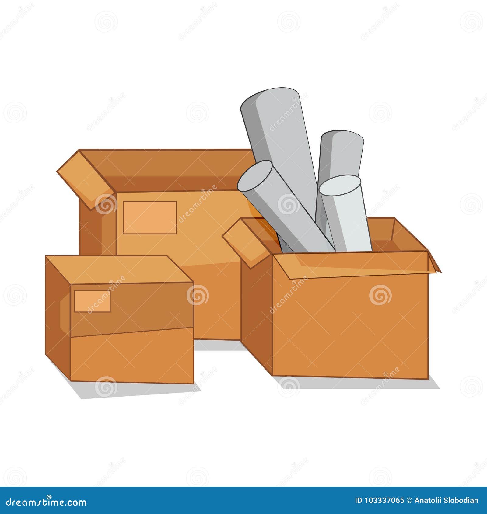 Cardboard box open stock vector. Illustration of carton - 103337065