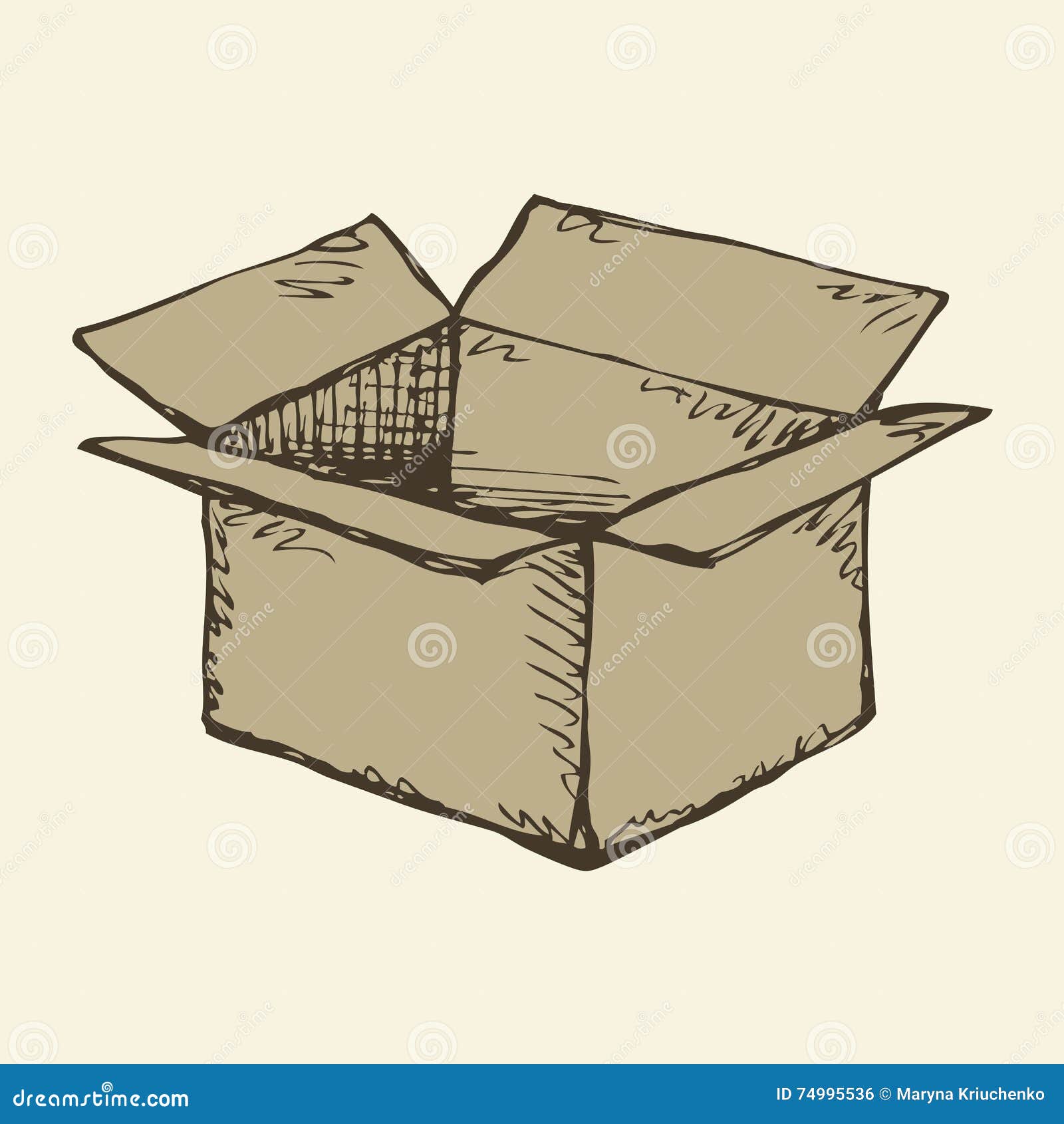 Cardboard Box. Vector Drawing Stock Vector - Illustration of board ...