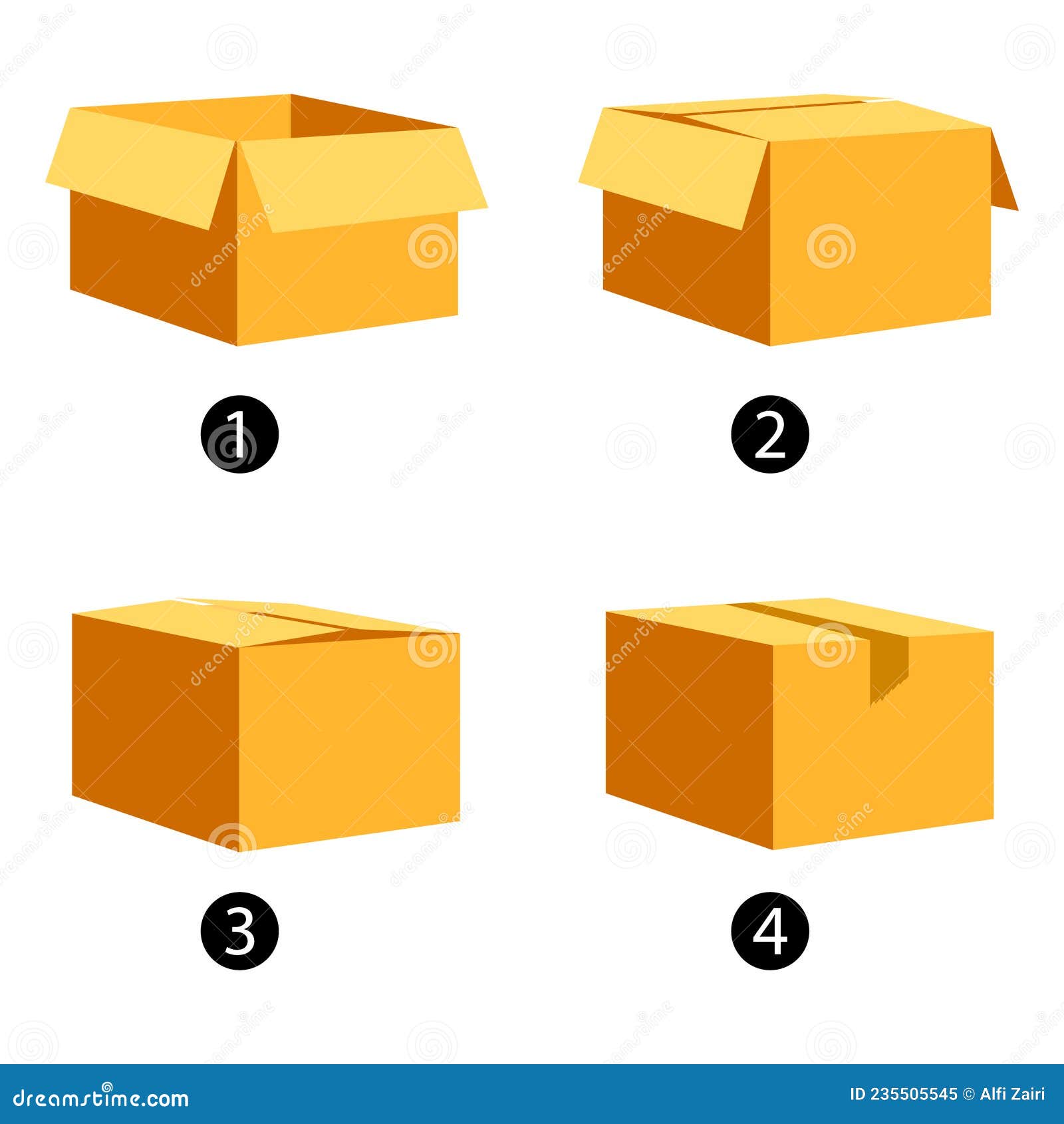 Cardboard Box Vector in Order Stock Vector - Illustration of packaging ...