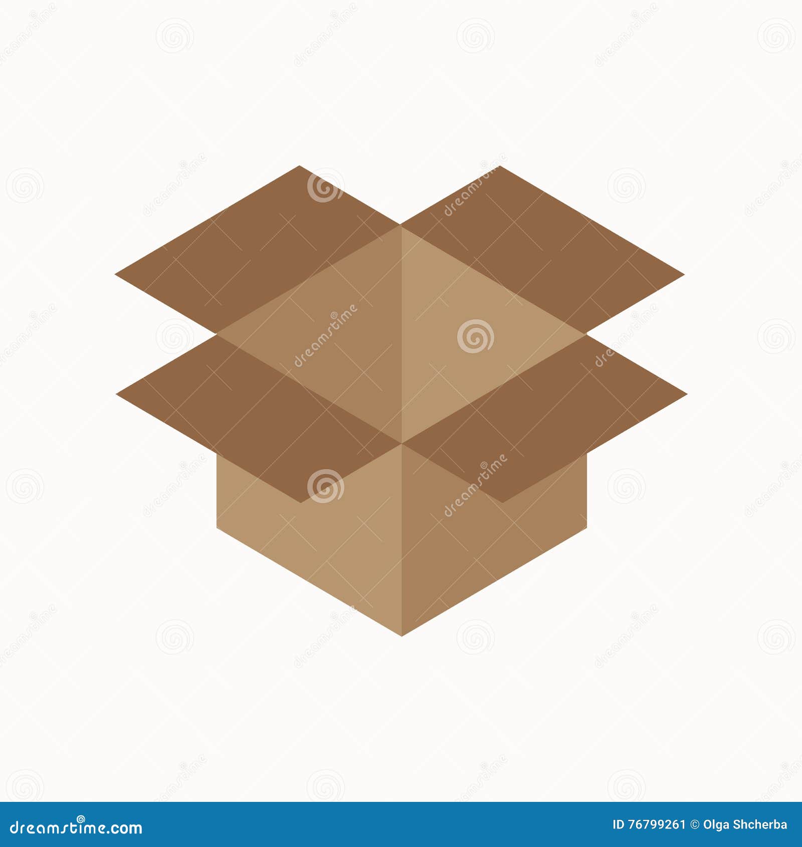 Cardboard Box Waste Flat Concept. Stock Vector - Illustration of ...