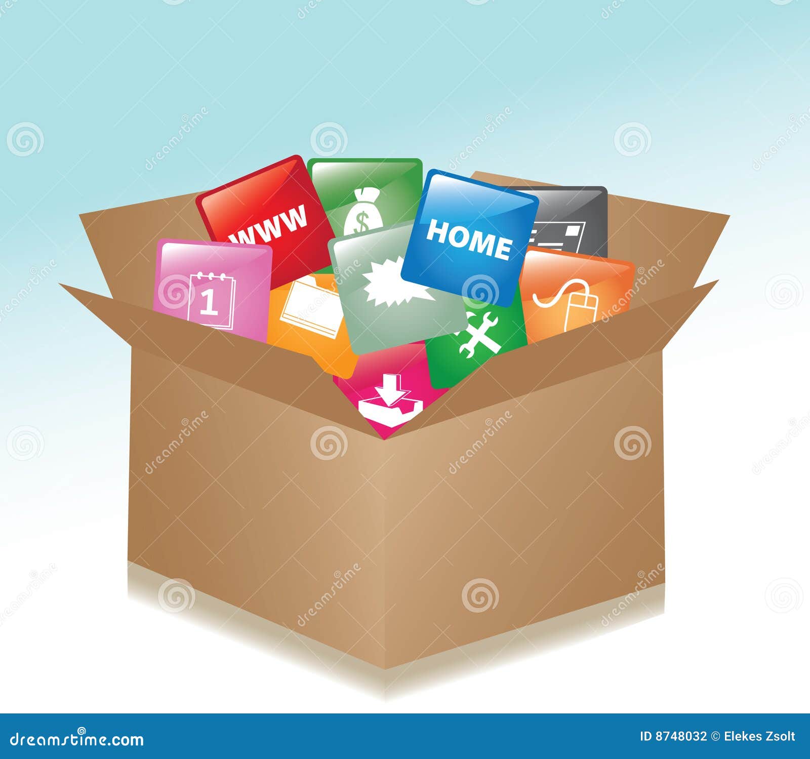 Cardboard Box Whit Web Buttons Stock Illustrations – 2 Cardboard Box ...