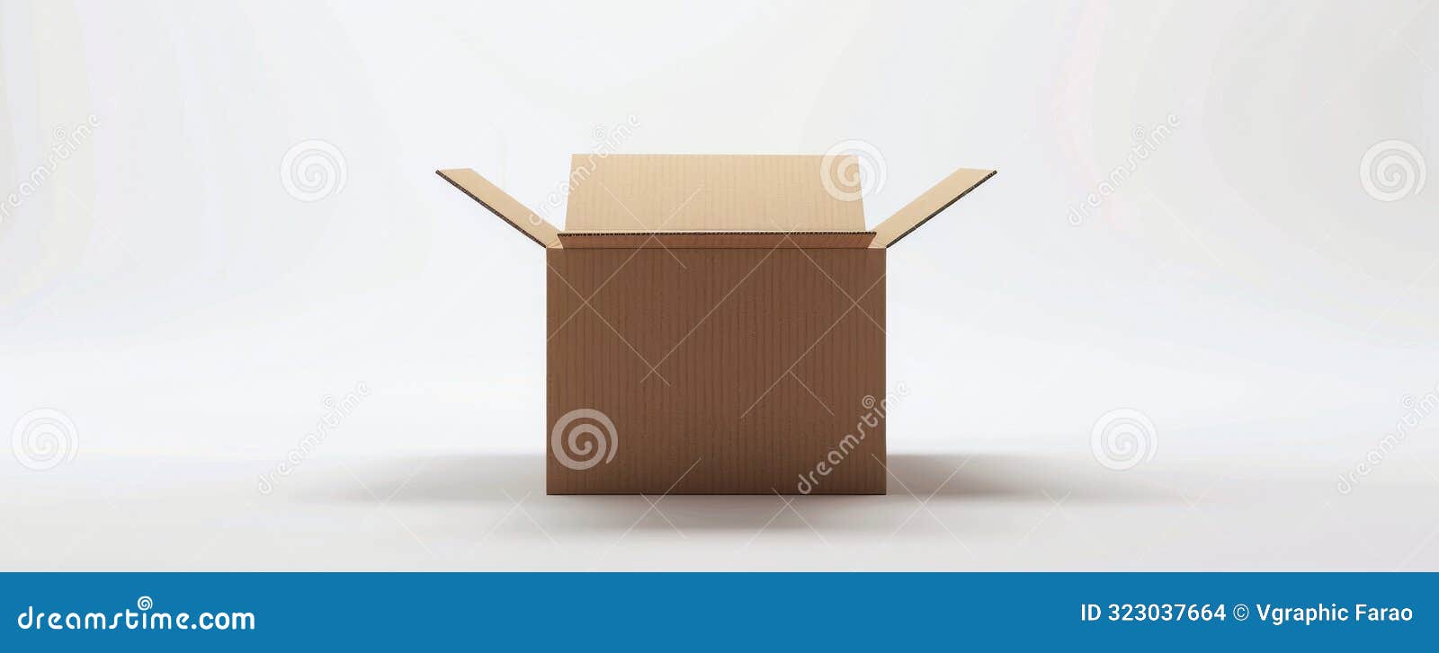 Cardboard Box on White Background, Open and Empty. Packaging and ...