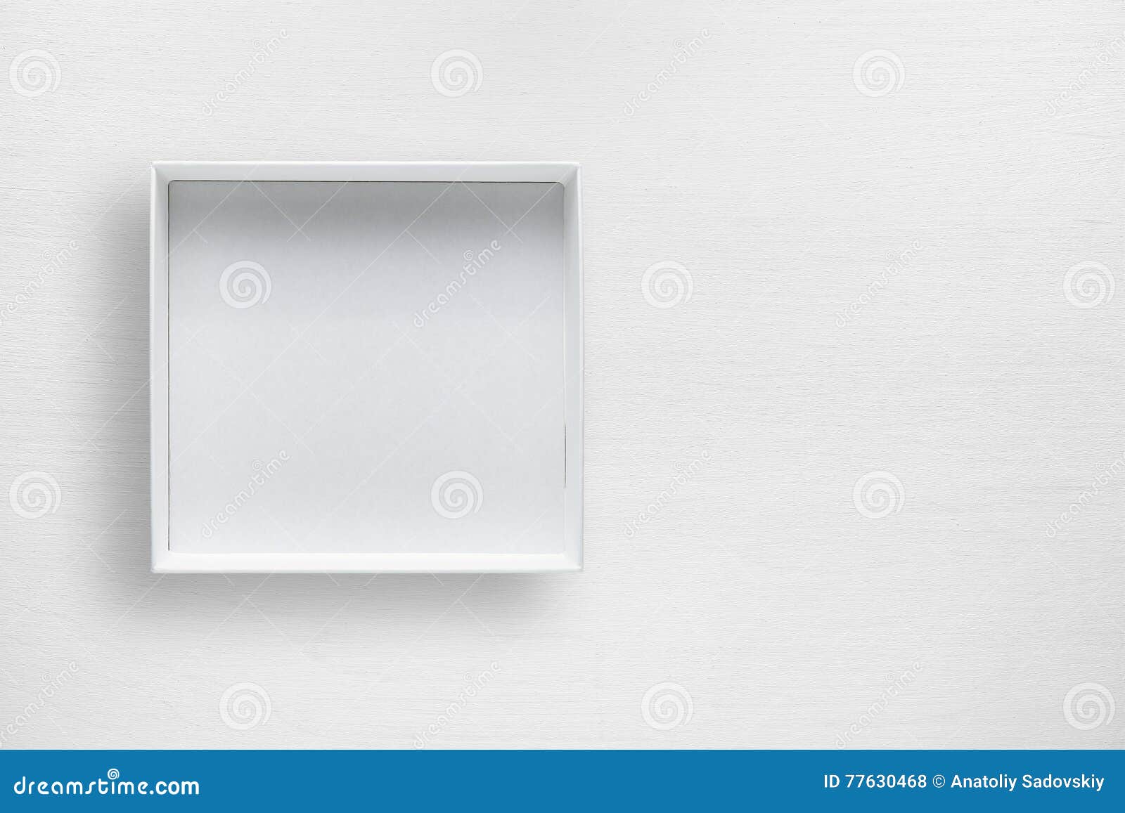 Cardboard Box on White Table Stock Photo - Image of copy, view: 77630468