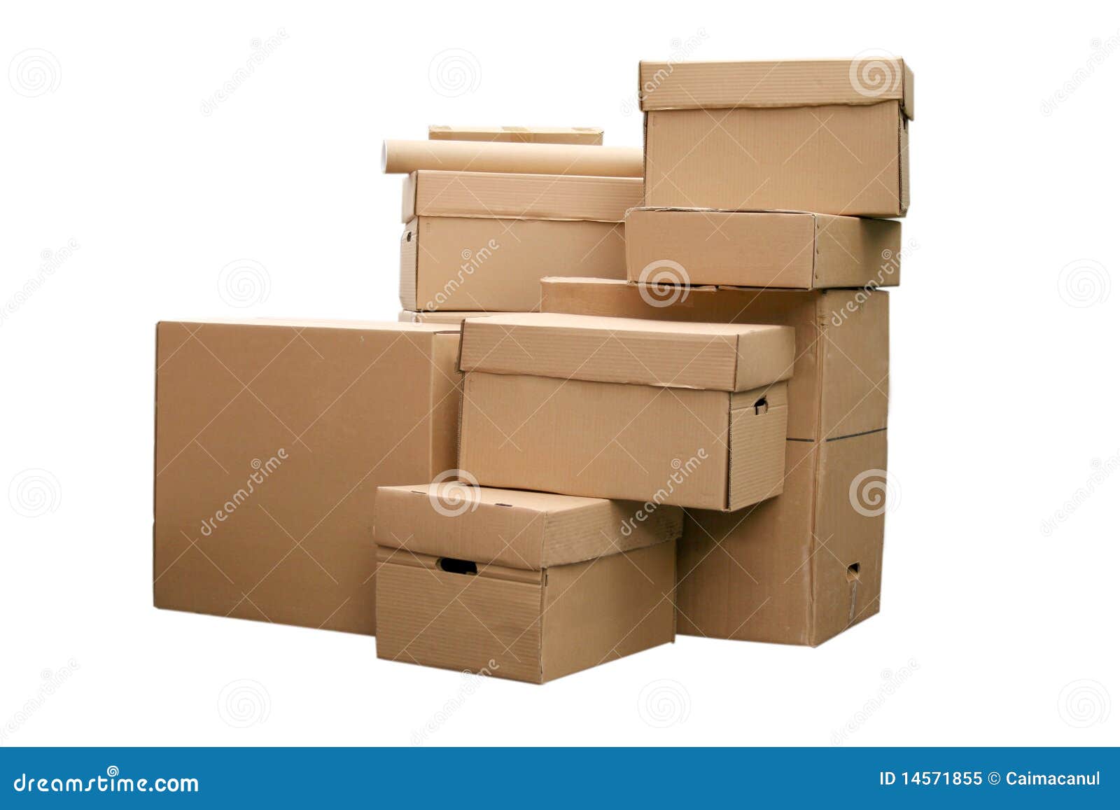 Cardboard Boxes Arranged in Stack Stock Image - Image of freight ...