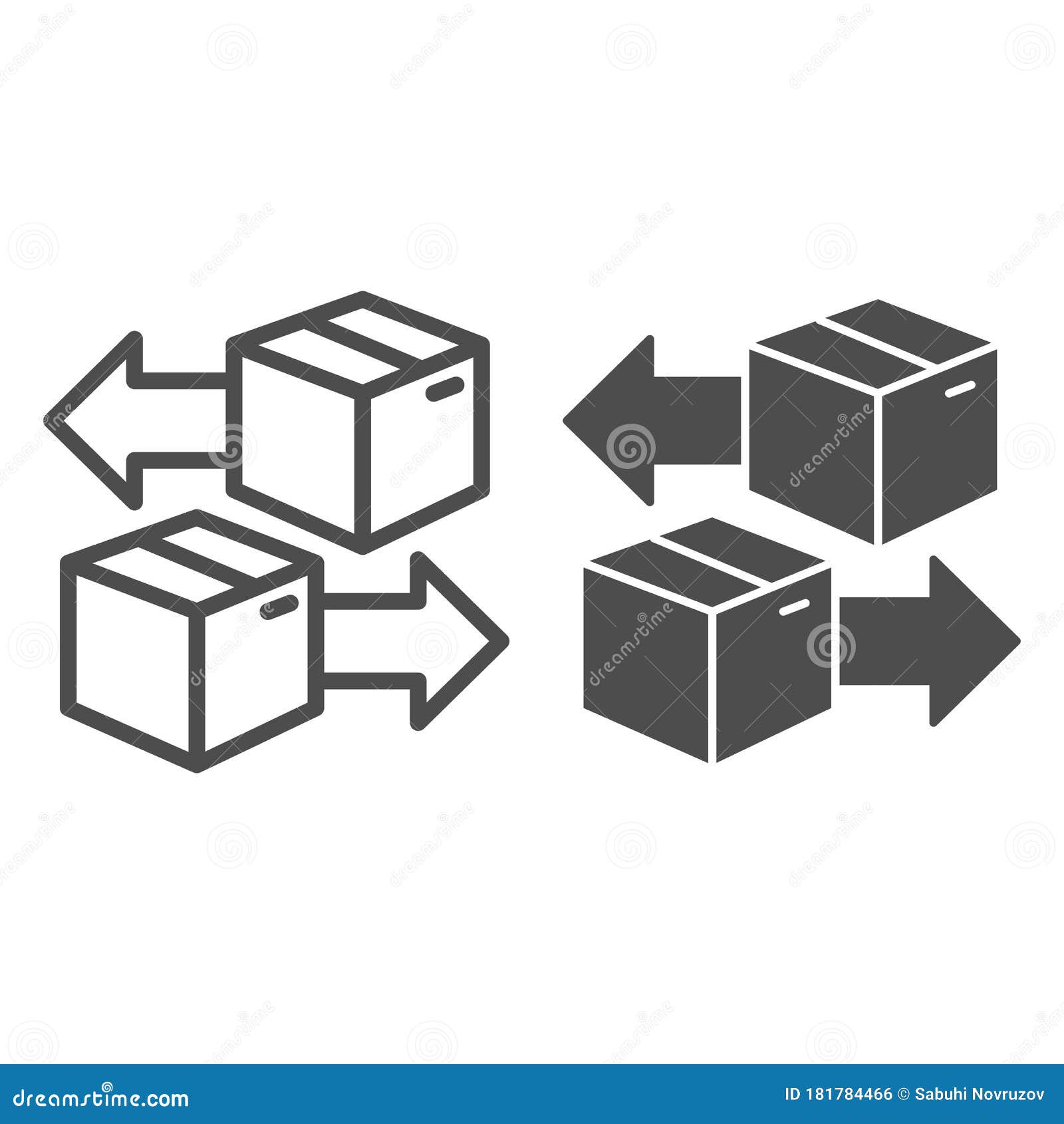 Set Of Symbol With Cargo And Shipping Sign Vector Illustration ...