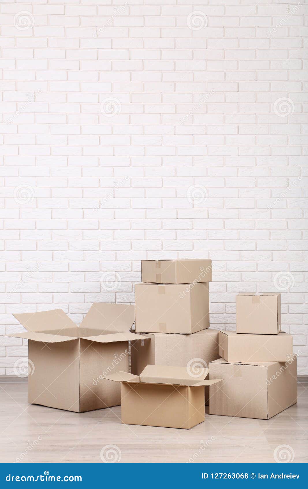 Cardboard boxes stock photo. Image of paper, office - 127263068