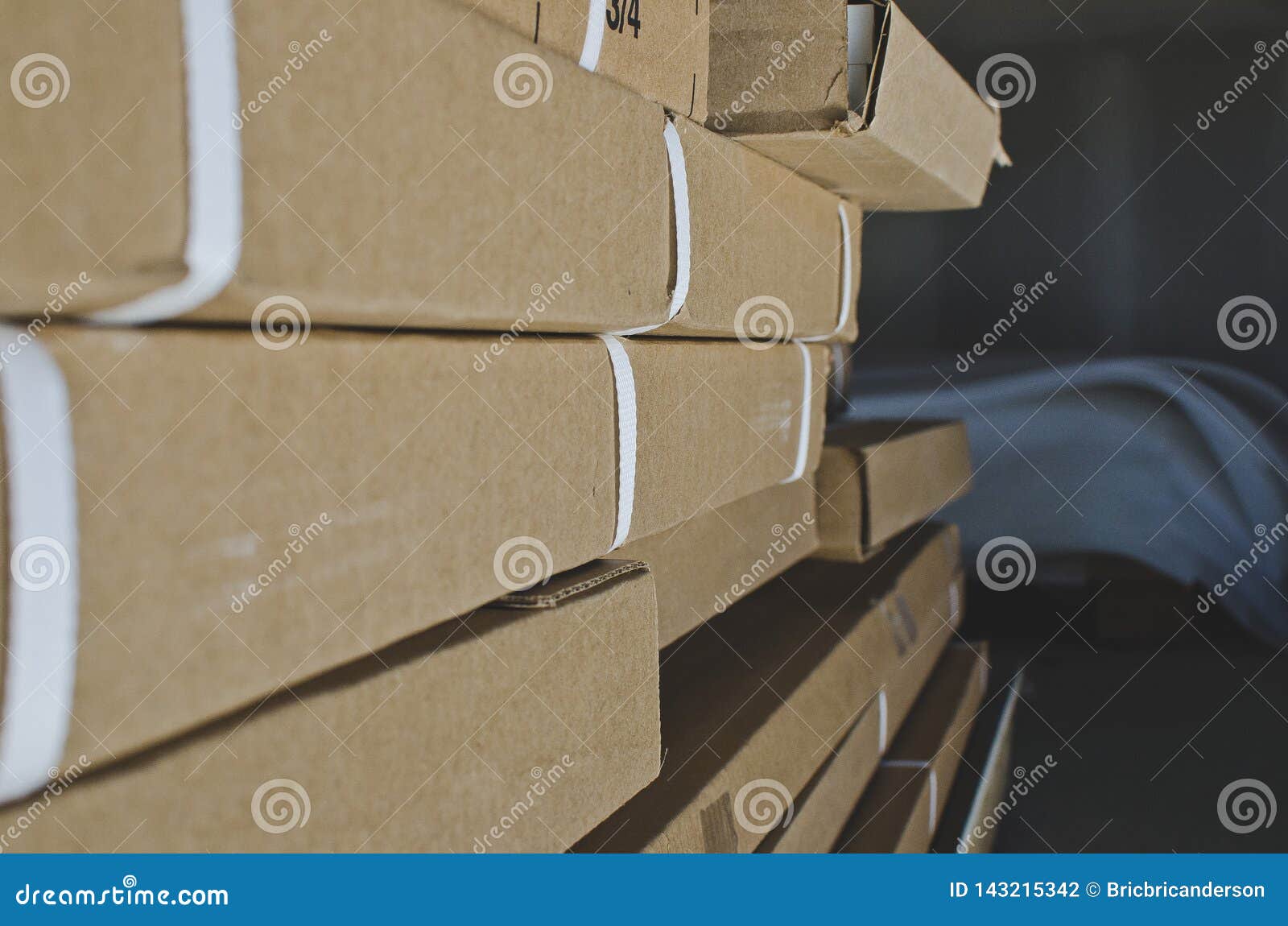 Cardboard Boxes in the Cargo Shipping Area Stock Photo - Image of foam ...
