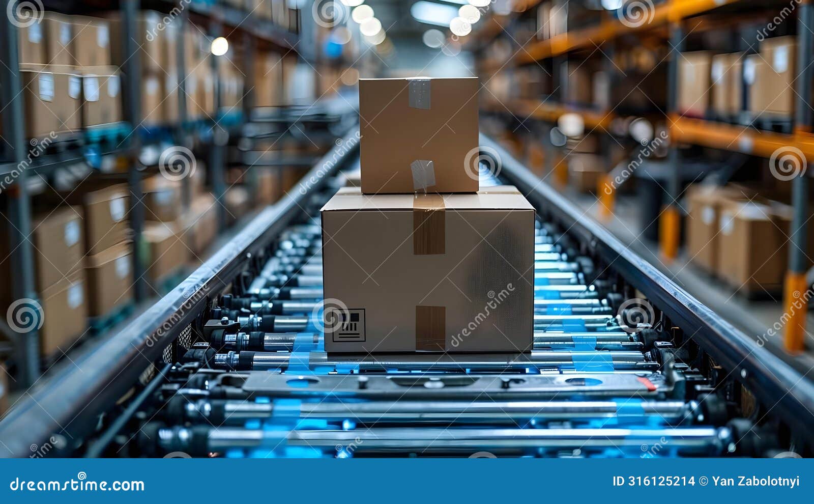 Ecommerce Warehouse. Technology Distribution. Forklift Pallet For ...