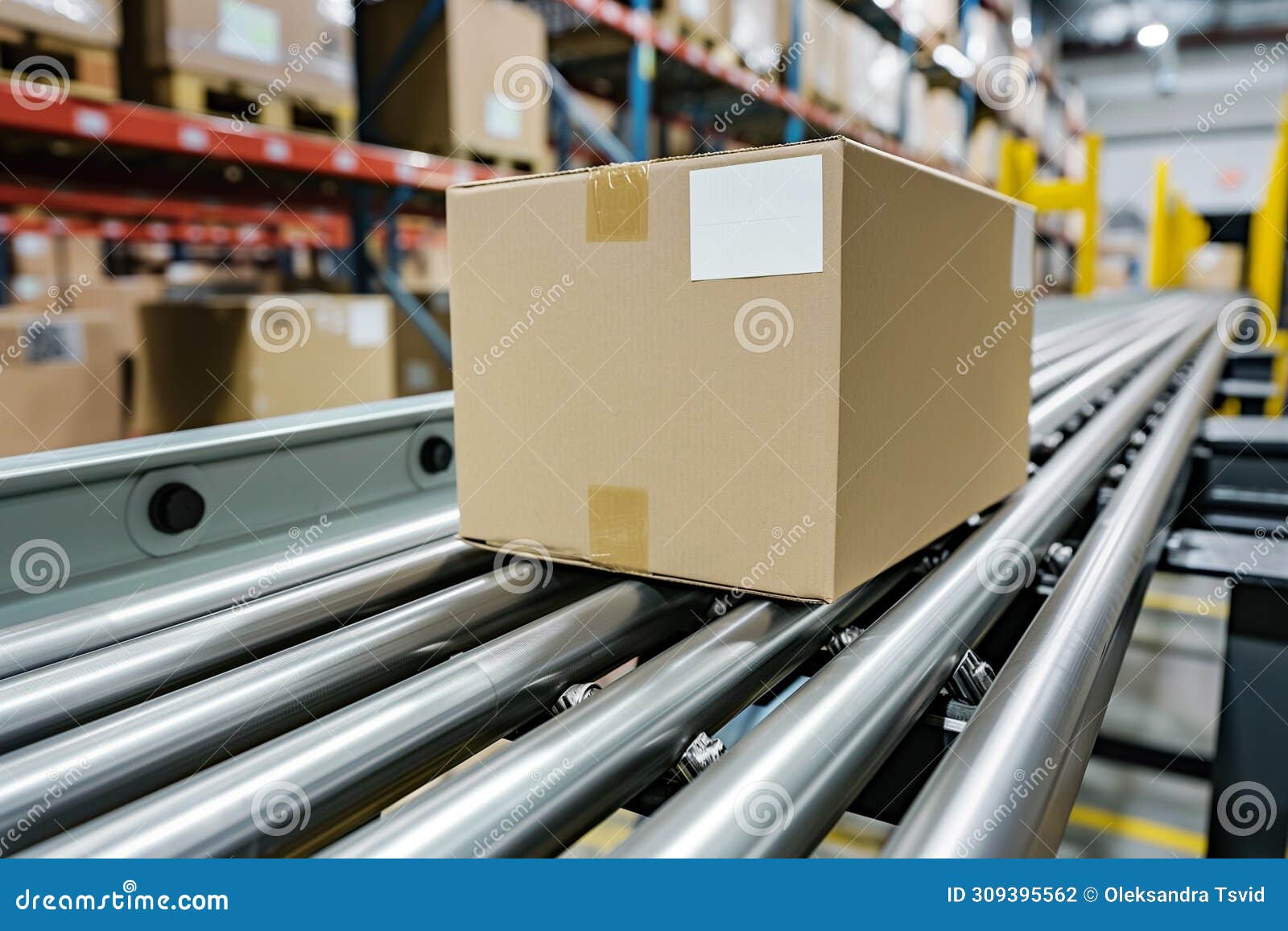 Cardboard Boxes on Conveyor Rollers Ready To Be Shipped for ...