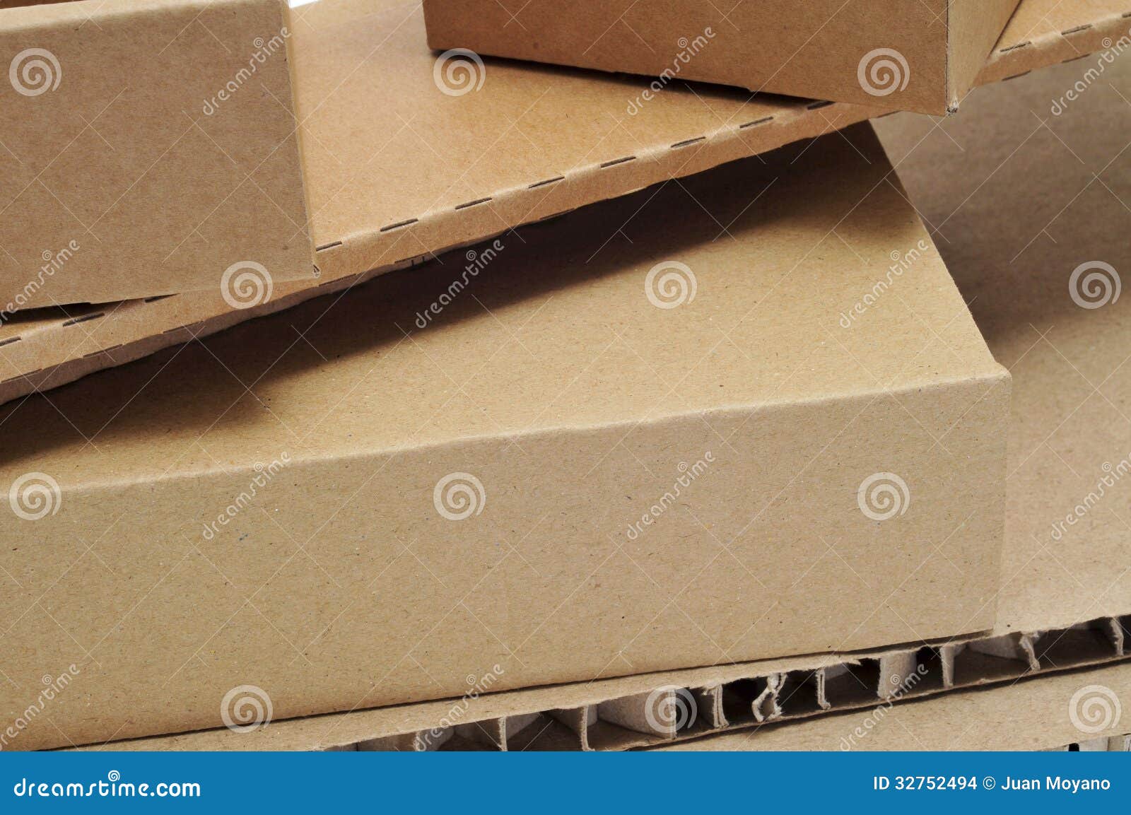 Cardboard Boxes and Corrugated Cardboard Stock Photo - Image of ...