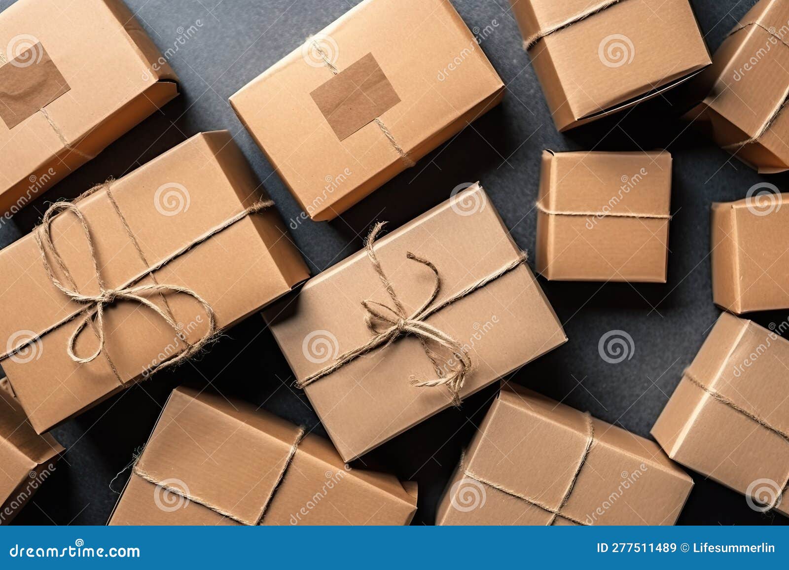 Cardboard Boxes with Craft Paper Stock Illustration - Illustration of ...