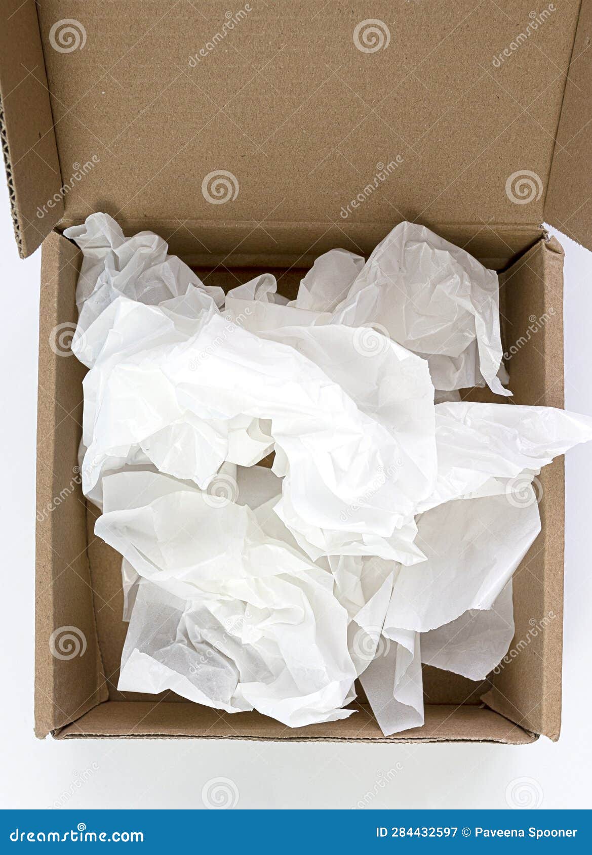 Cardboard Boxes with Crumpled Paper Inside for Packaging. Eco Friendly ...