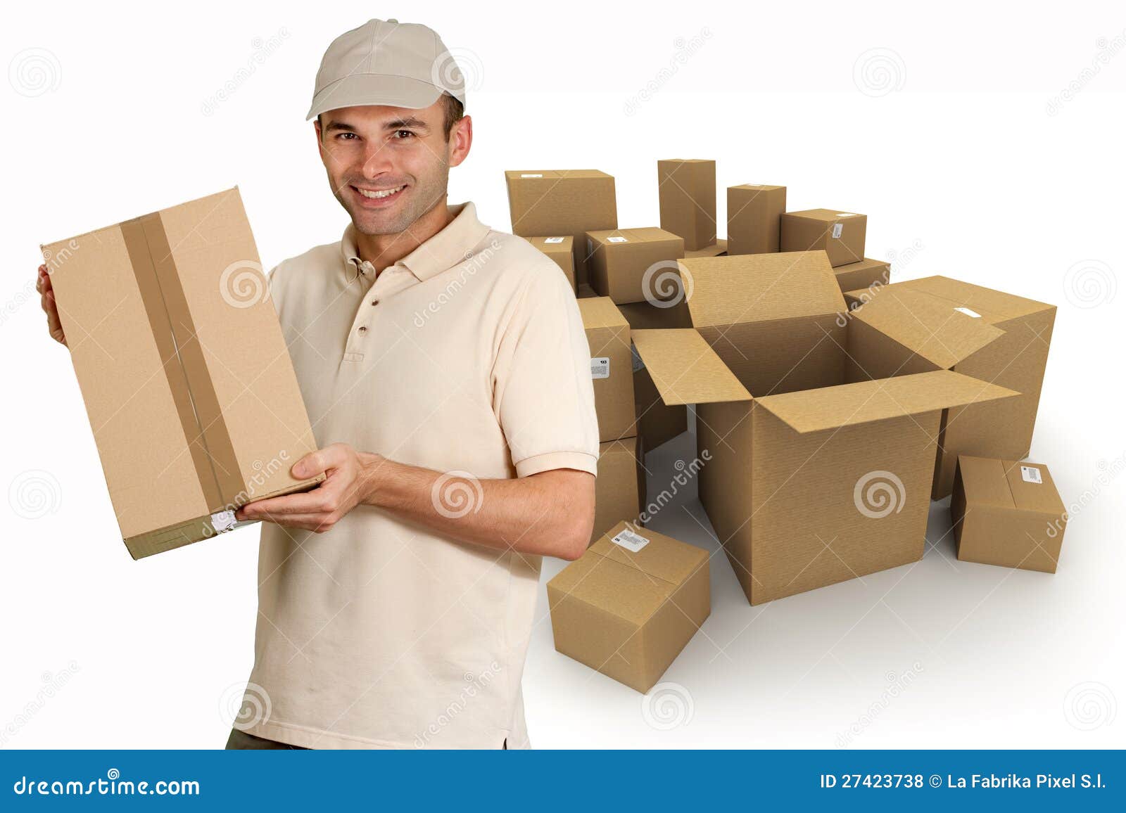 Cardboard boxes delivery stock photo. Image of messenger - 27423738
