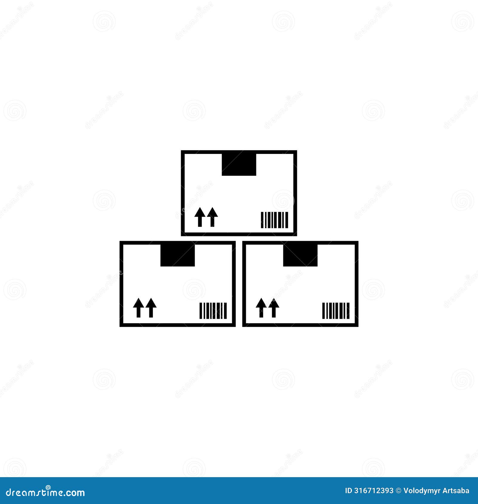 Cardboard Boxes Delivery Cargo Flat Vector Icon Stock Vector ...