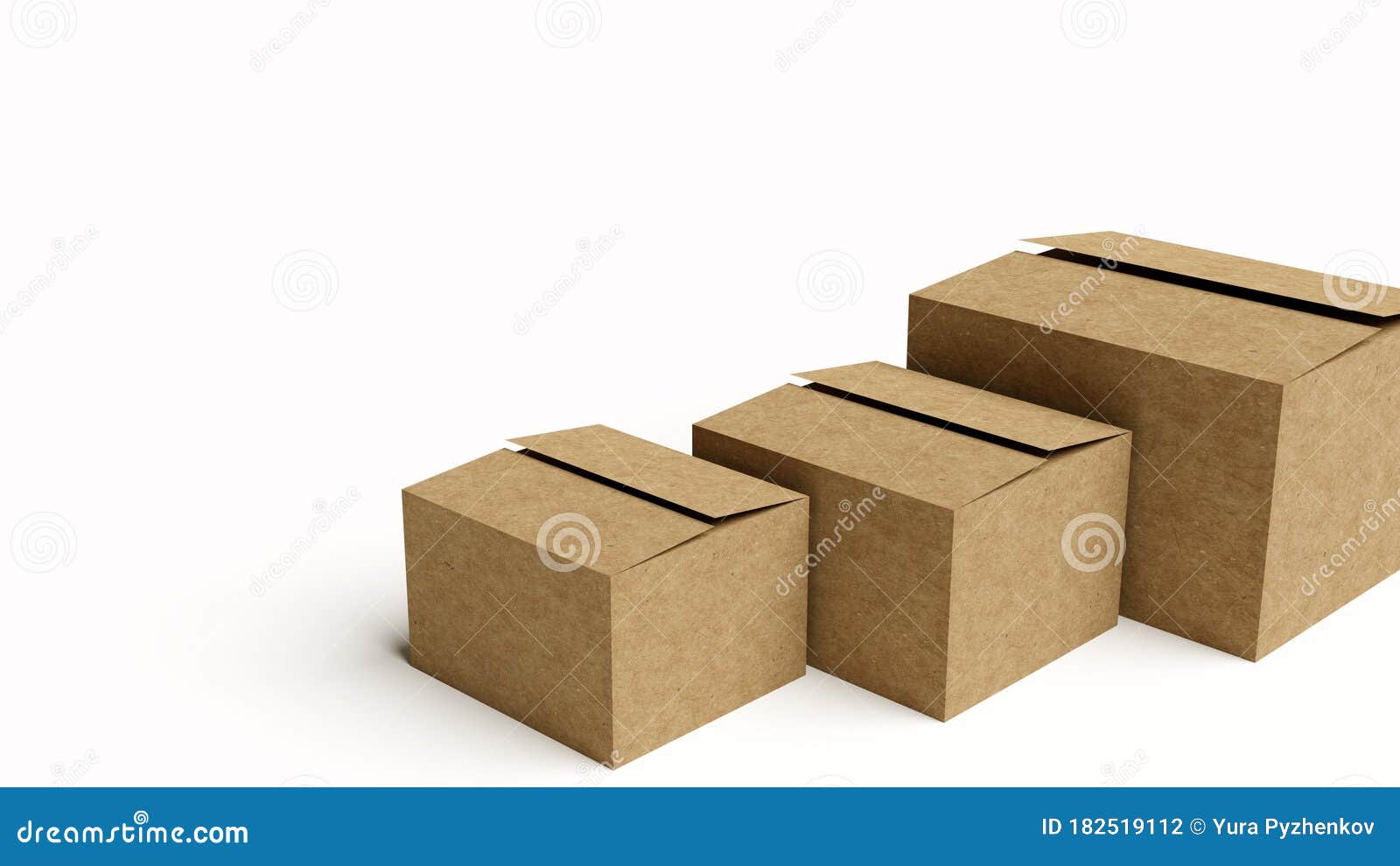 Cardboard Boxes, Delivery Packaging Set. 3D Rendering Stock ...