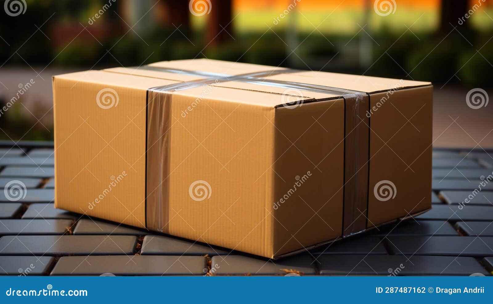 Cardboard Boxes with Delivery. Boxes on the Street on the Outside Stock ...